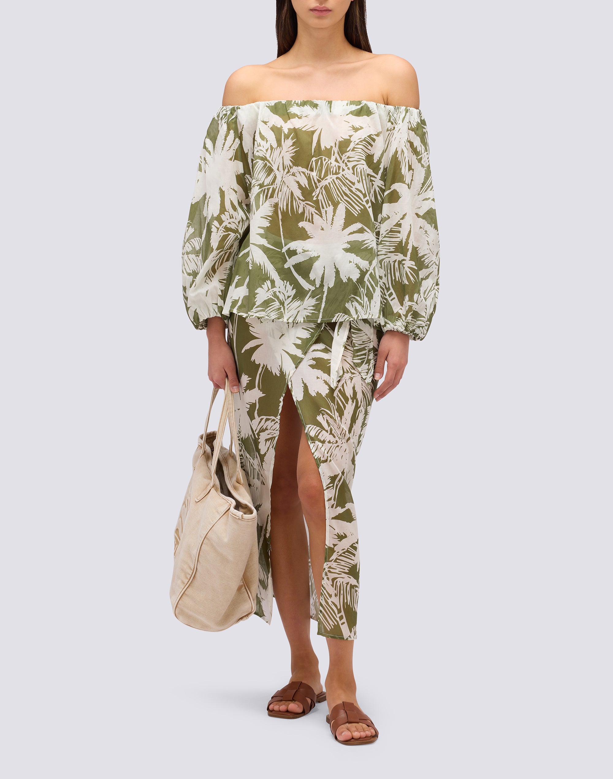 Sundek COTTON VOILE BLOUSE WITH TROPIC SAVANA PRINT w392tpvl3t7-a68t7 – SUNDEK