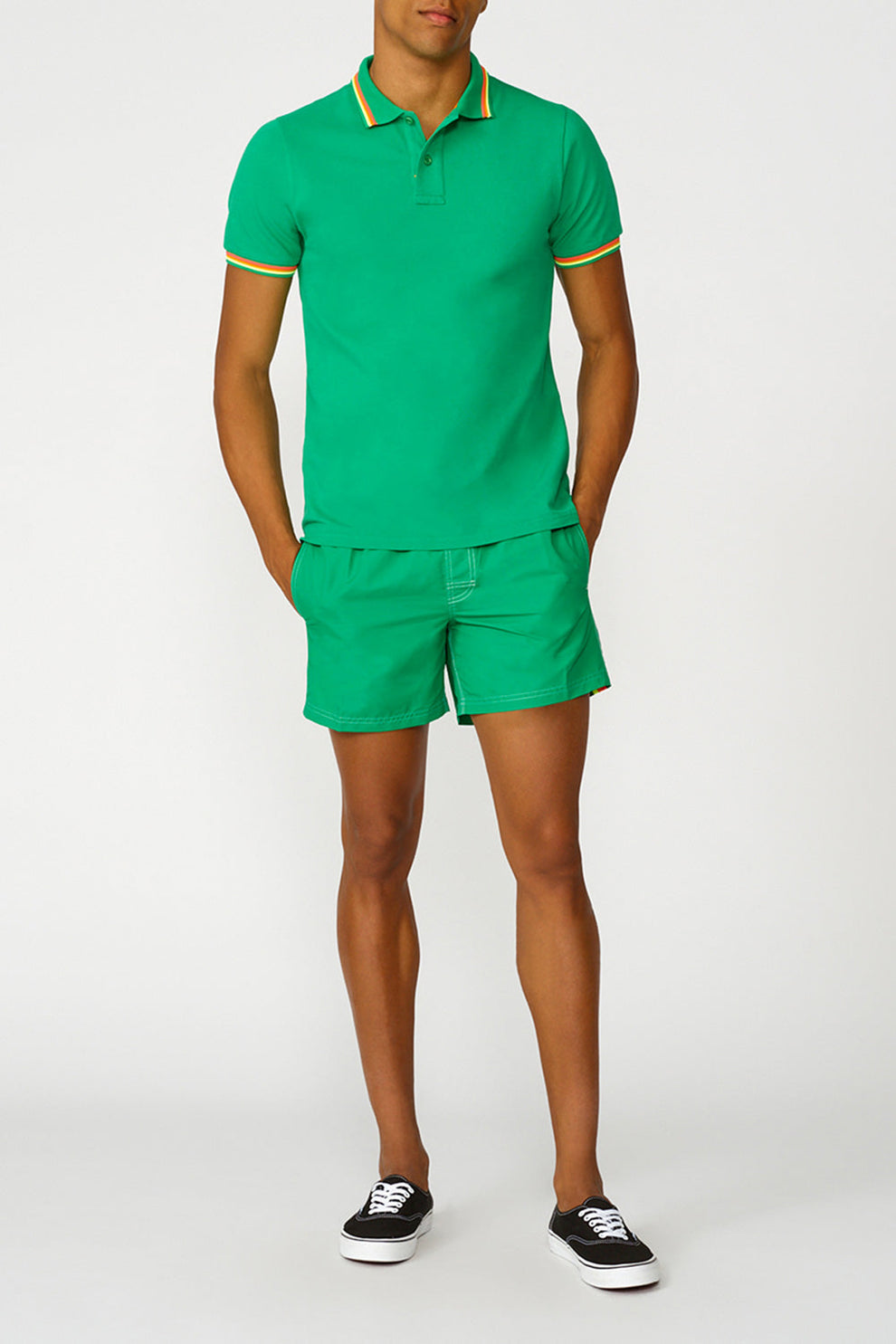 Sundek brice cotton piqué polo shirt with tricolour details M779PLJ6500 ...