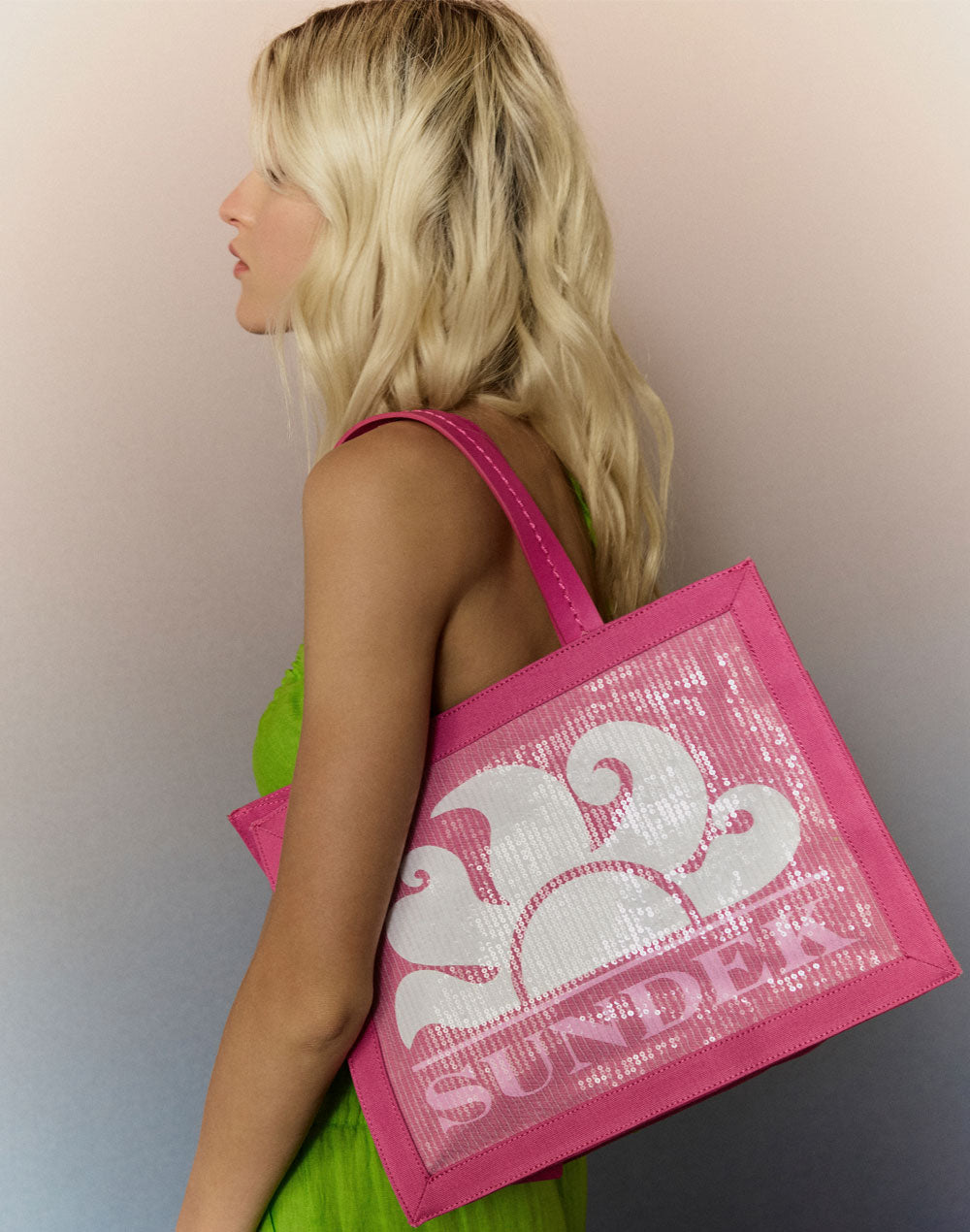 Sundek medium sequinned tote bag GAW726ABPA200-79100 – SUNDEK
